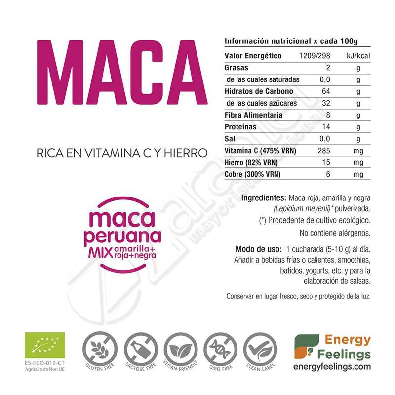 Maca Eco Polvo XL 500g - Energía y Bienestar Natural | Energy Feelings